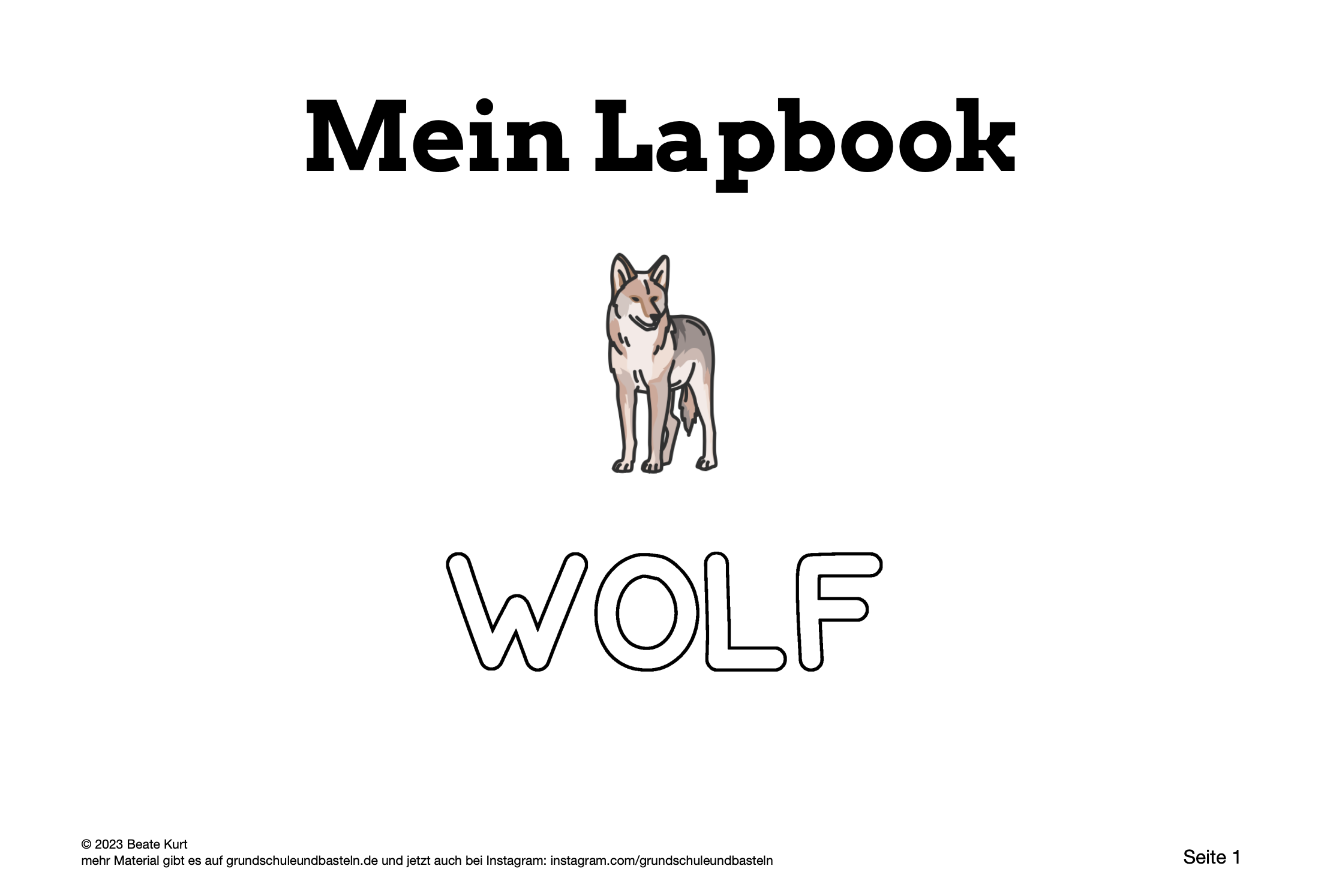 Lapbook: Wolf – grundschuleundbasteln.de