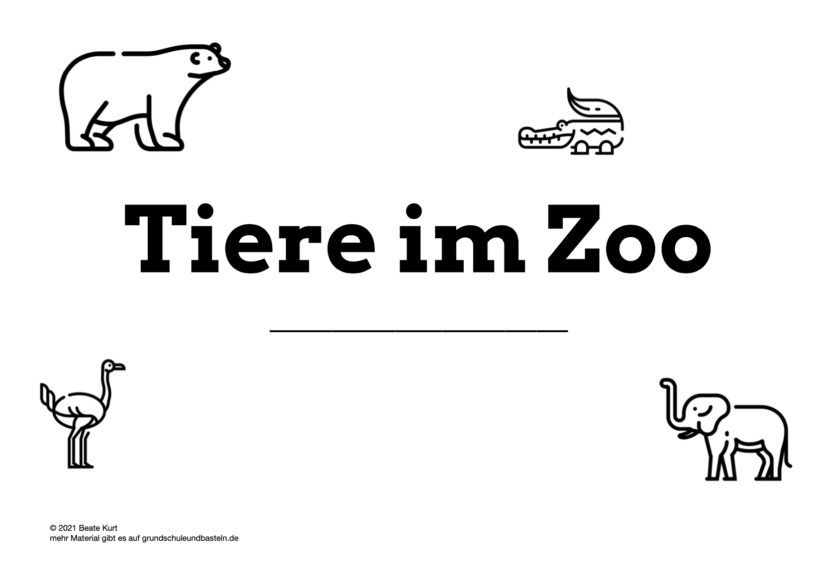 Lernheft: Tiere im Zoo – grundschuleundbasteln.de