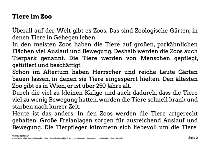 Lapbook: Tiere im Zoo – grundschuleundbasteln.de