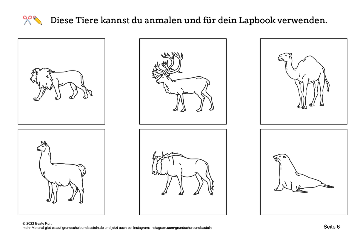 Lapbook: Tiere im Zoo – grundschuleundbasteln.de